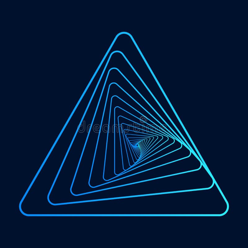Glowing Colored Triangles Technology. Twisted Spiral.Vector Technology ...