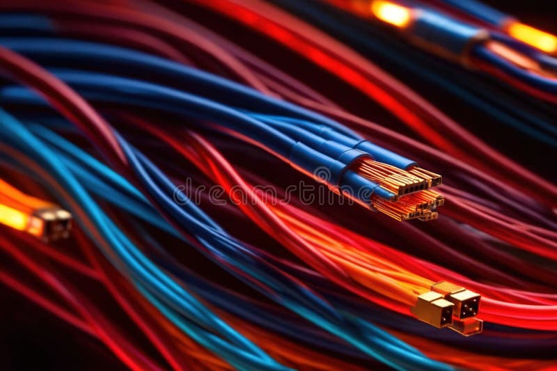 Glowing Colorful Data Communication Cables, ICT Wires for Technology ...
