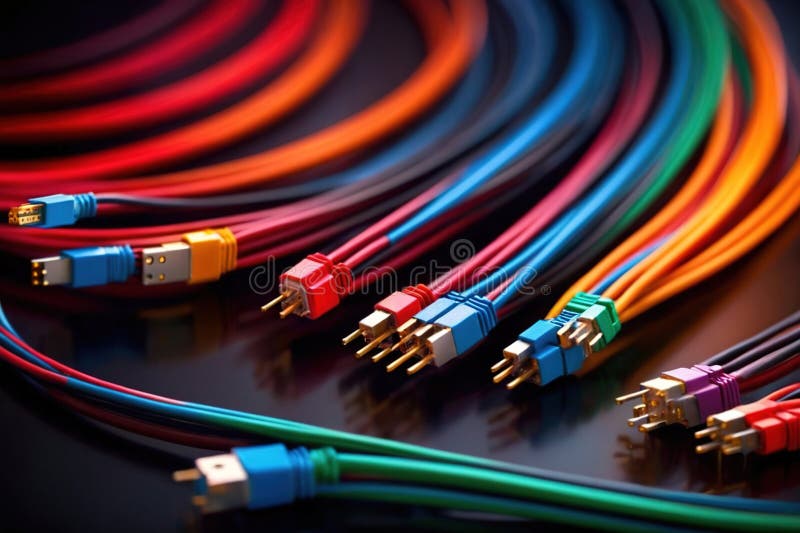 Glowing Colorful Data Communication Cables, ICT Wires for Technology ...
