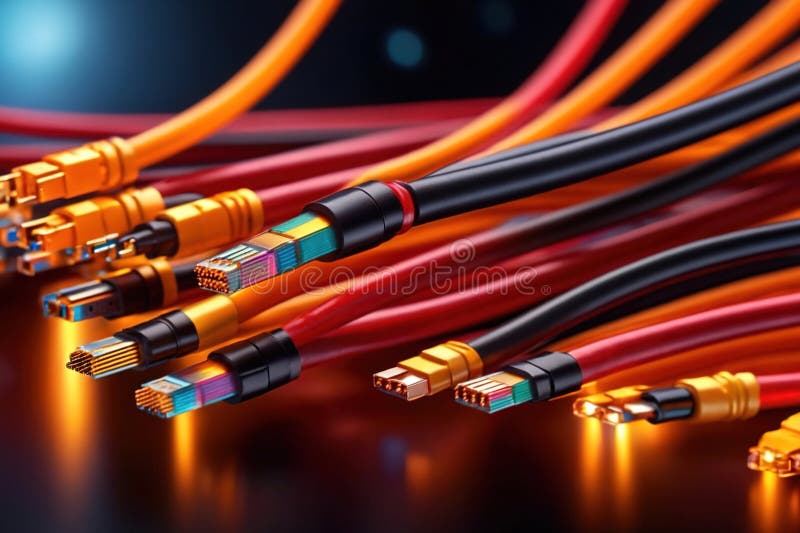 Glowing Colorful Data Communication Cables, ICT Wires for Technology ...