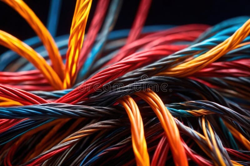 Glowing Colorful Data Communication Cables, ICT Wires for Technology ...