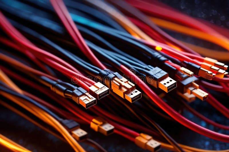 Glowing Colorful Data Communication Cables, ICT Wires for Technology ...
