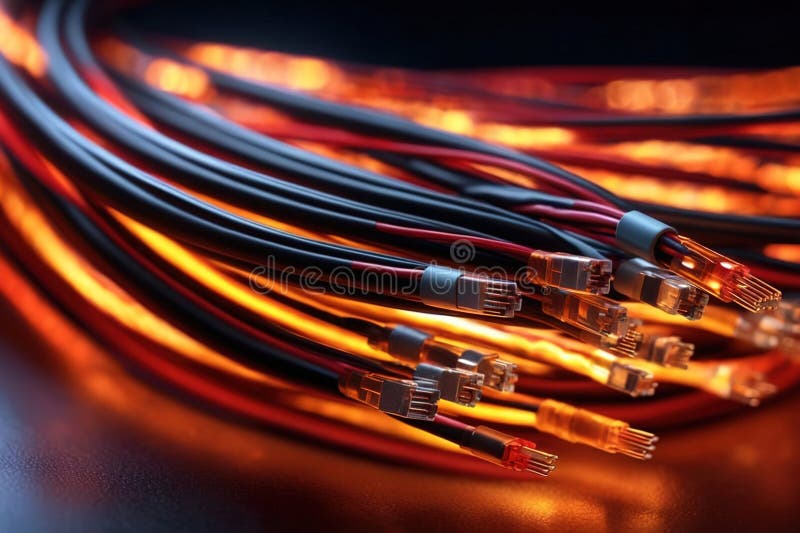 Glowing Colorful Data Communication Cables, ICT Wires for Technology ...