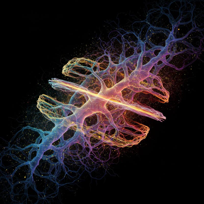 Dna Structure Visualization Glowing Particles Detailed Rendering Stock ...