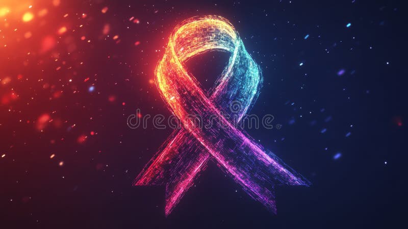 Glowing Colorful Ribbon Awareness Symbol Stock Illustration ...