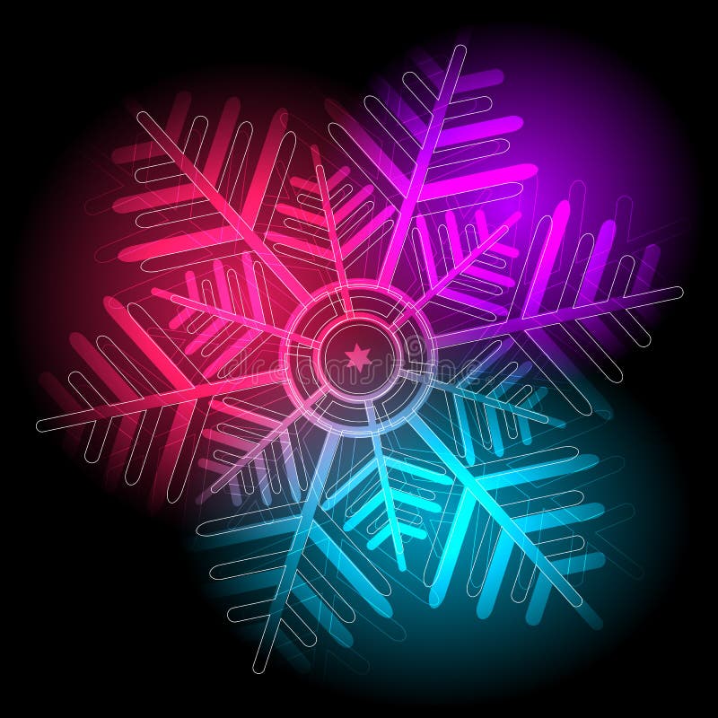 Glowing colorful snowflake stock vector. Illustration of radiant - 35918494