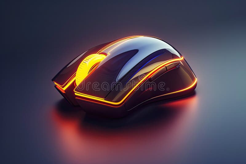 Glowing Colorful Wireless Mouse 3d Computer Icon Modern Design Stock ...