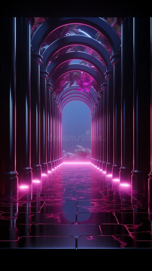 Glowing Columns, 3D Backdrop, and a Neon-framed Canvas Unite for ...