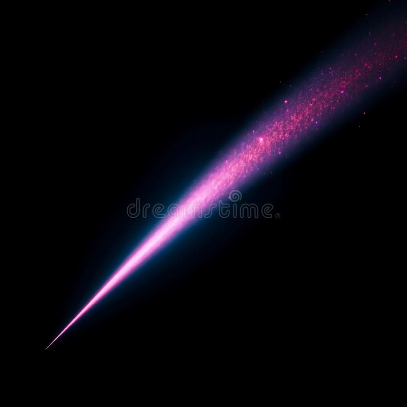 A Glowing Comet with Bright, Neon Colored Light Trails Stock ...