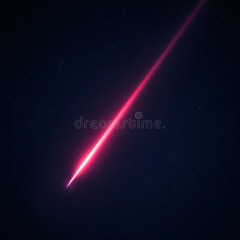 A Glowing Comet with Bright, Neon Colored Light Trails Stock ...