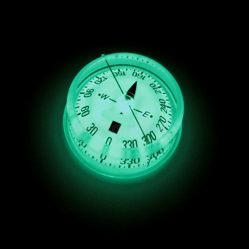Glowing compass 2 stock image. Image of scuba, darkness - 25231151