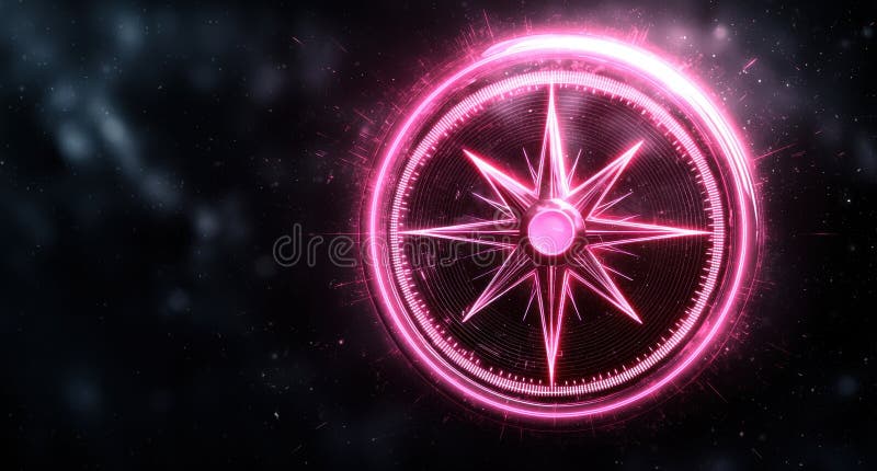 Glowing Compass Rose in Space Stock Illustration - Illustration of ...