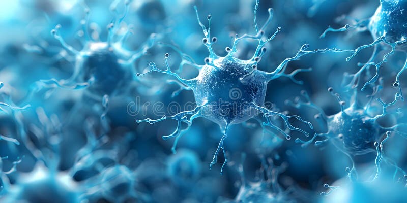 Glowing Complex Neural Network Design Amidst Tranquil White-Blue ...