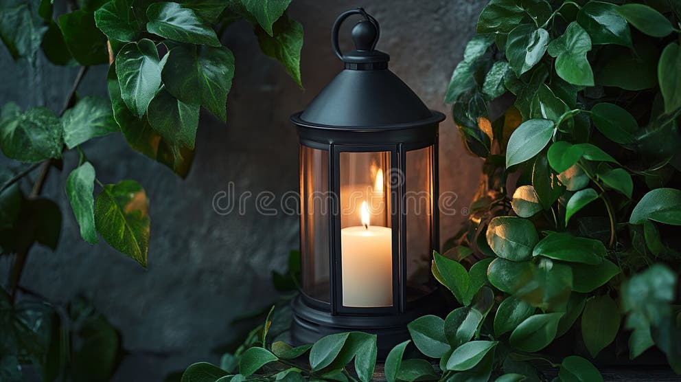 A Glowing Composition of a Candlelit Lantern Styled beside Fresh ...