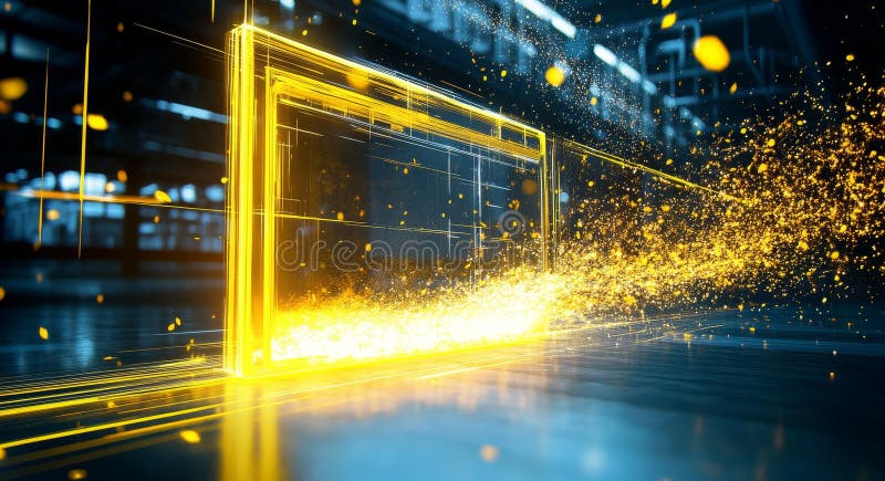 Glowing Computer Chip and Data Flow Concept Visualized in a Futuristic ...