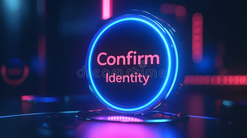 Glowing Confirmation Button for Identity Verification Stock ...