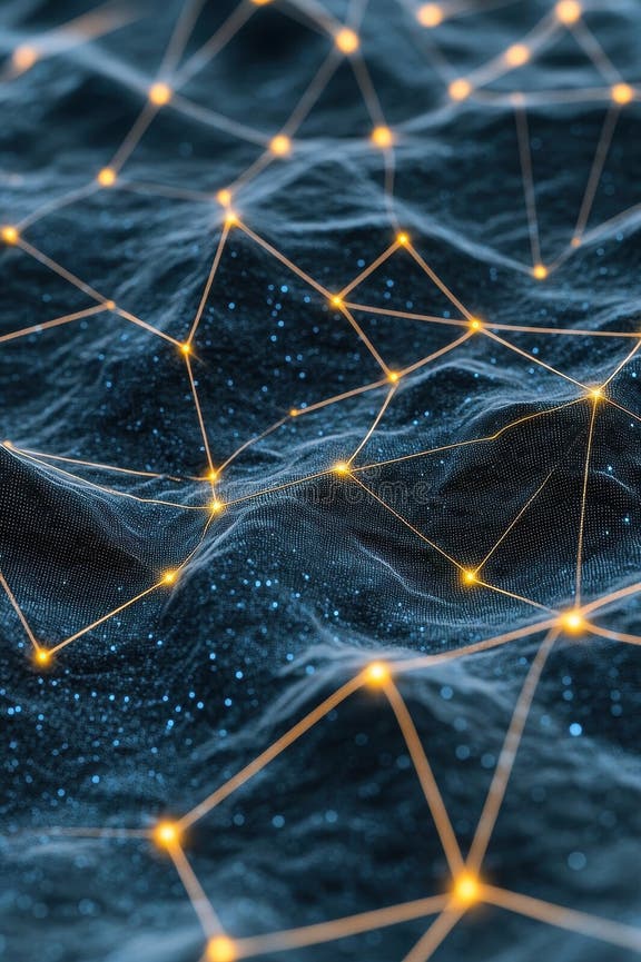 Glowing Connections Form Networks Across Textured Surface. Neural ...