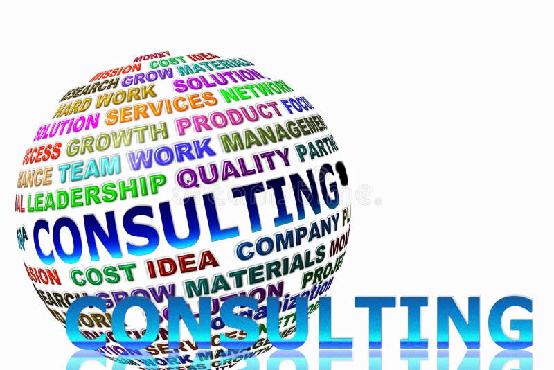 Glowing Consulting Word with Globe Stock Illustration - Illustration of ...