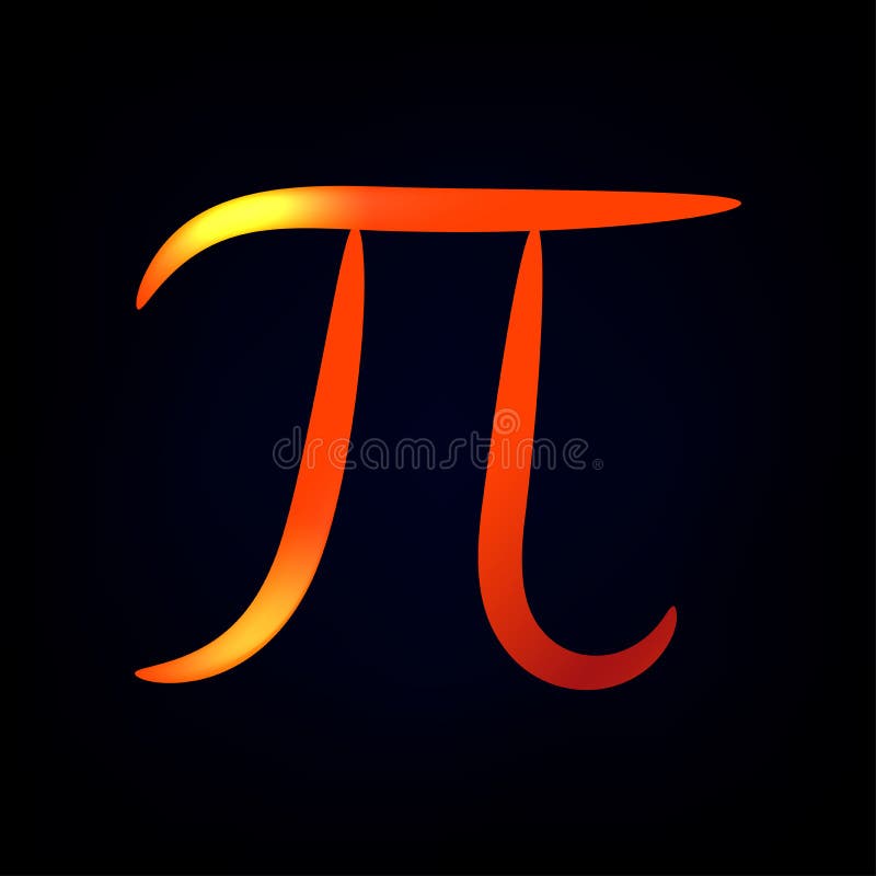 Glowing Contour Stylized Pi Symbol Stock Vector - Illustration of mark ...