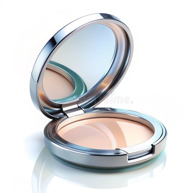 Glowing Cosmetic Compact with Animated Mirror Reflection Stock ...