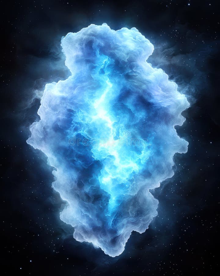 Glowing Cosmic Cloud in Starry Night Sky Stock Illustration ...