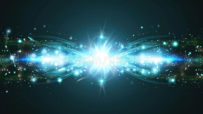 Glowing Cosmic Energy Burst with Radiant Light Particles Stock ...