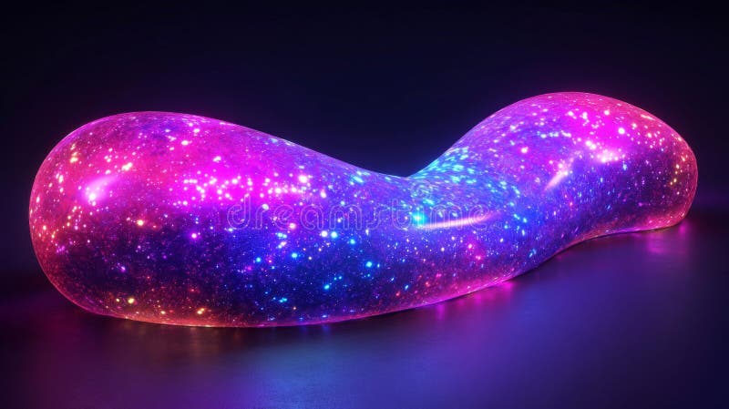 Glowing Cosmic Nebula Shaped Like a Bean Stock Illustration ...