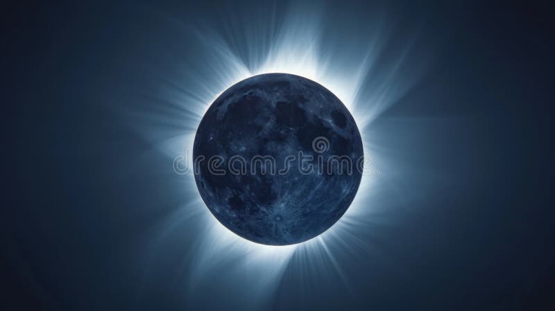 Glowing Cosmic Ring during Solar Eclipse in the Dark Stock Illustration ...