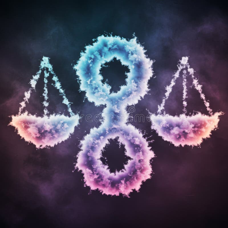 Glowing Cosmic Scales Symbol Balance Justice Stock Illustration ...