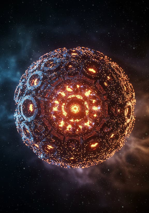 Glowing Cosmic Sphere in Nebula Stock Illustration - Illustration of ...
