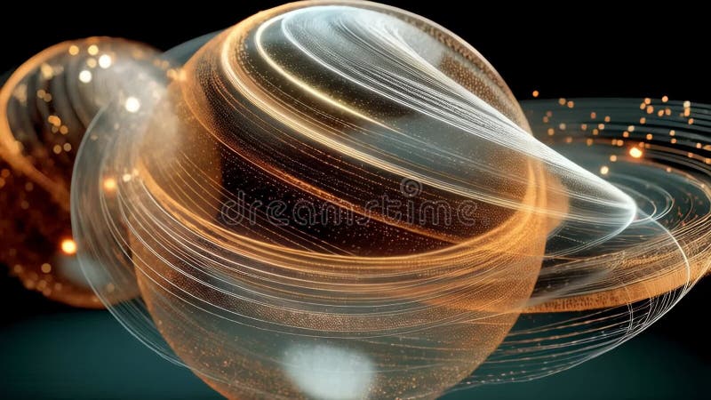 Glowing Cosmic Sphere with Rings in Space Stock Footage - Video of ...