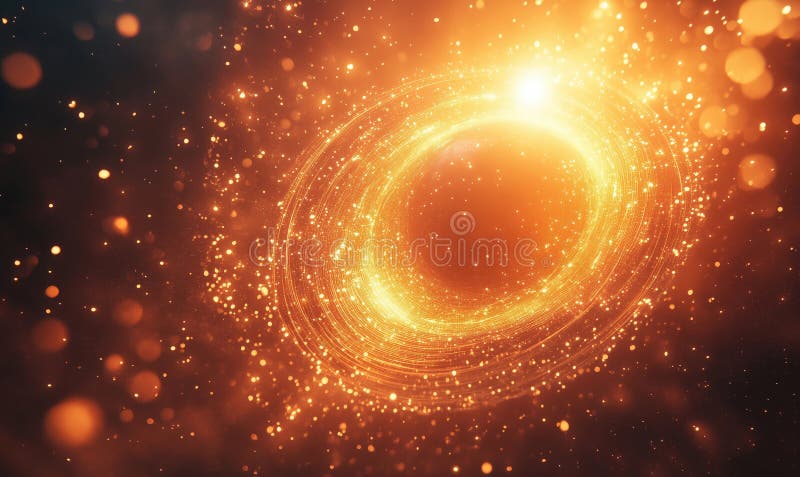 Glowing Cosmic Vortex Radiant Particles Swirling Light Effects Stock ...