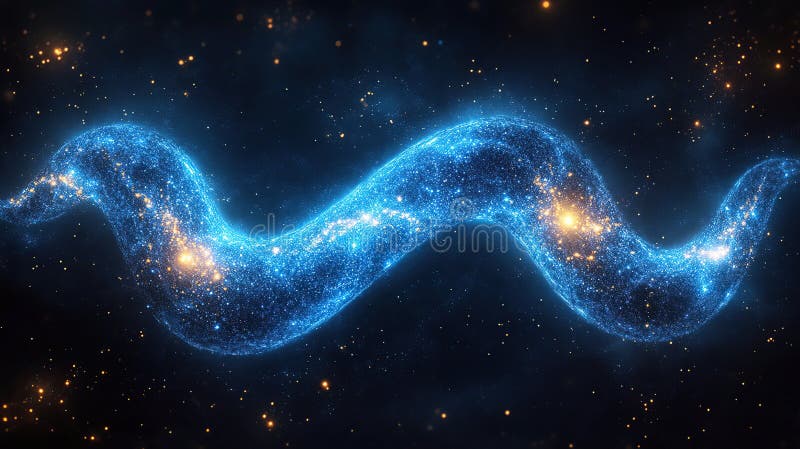 Glowing Cosmic Wave Energy Flow, Space Background, Science Fiction ...