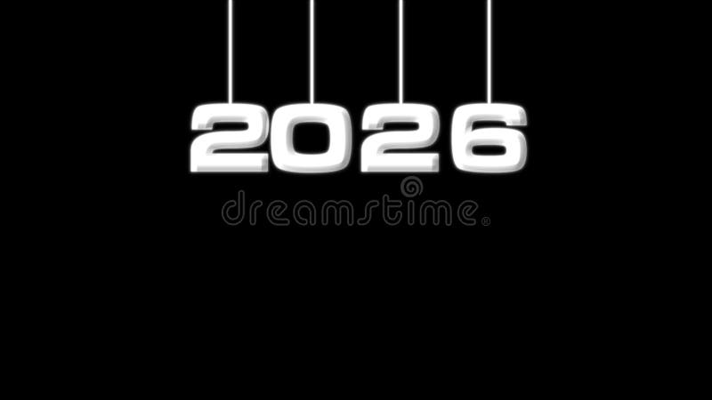 Glowing 2026 Countdown on Black Background Stock Footage - Video of ...