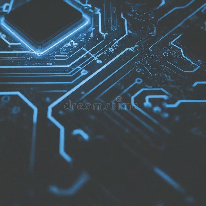 Glowing CPU on a Circuit Board Stock Photo - Image of power, digital ...