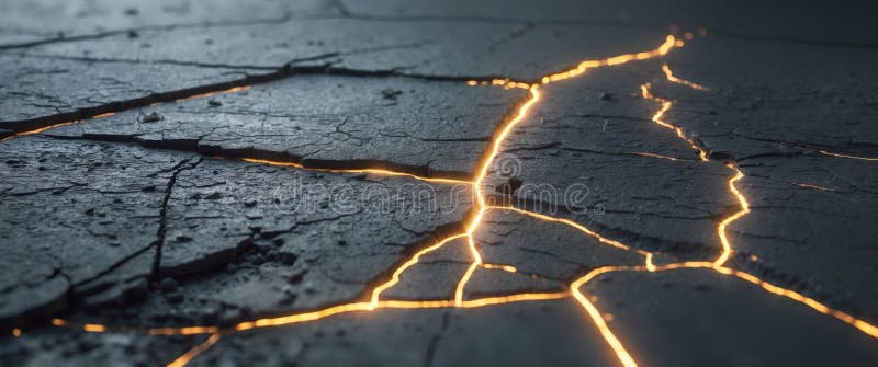 Glowing Cracks on Dark Concrete Texture for Modern Design Projects ...
