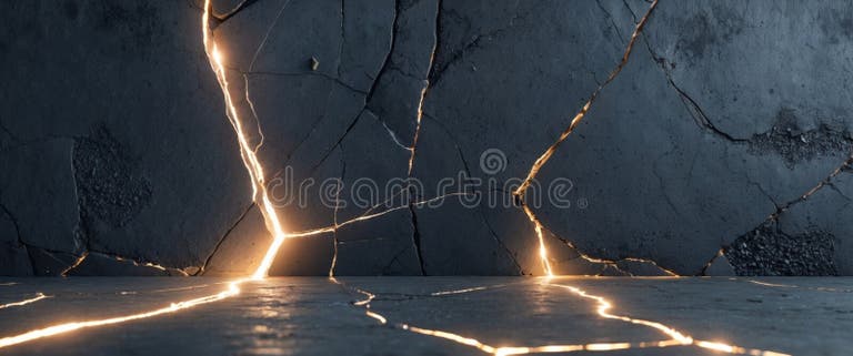 Glowing Cracks on Dark Concrete Texture for Modern Design Projects ...