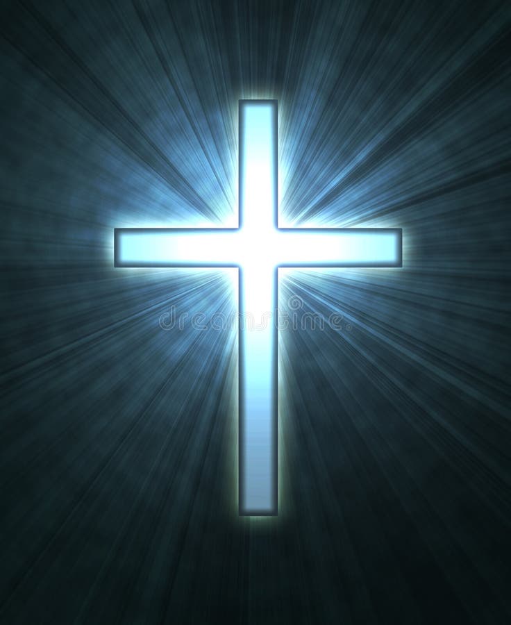 Glowing White Cross with Rays of Light Stock Image - Image of bright ...