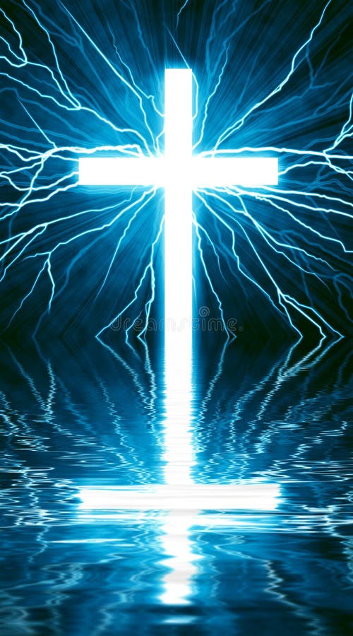 Glowing cross stock illustration. Illustration of faith - 13458799