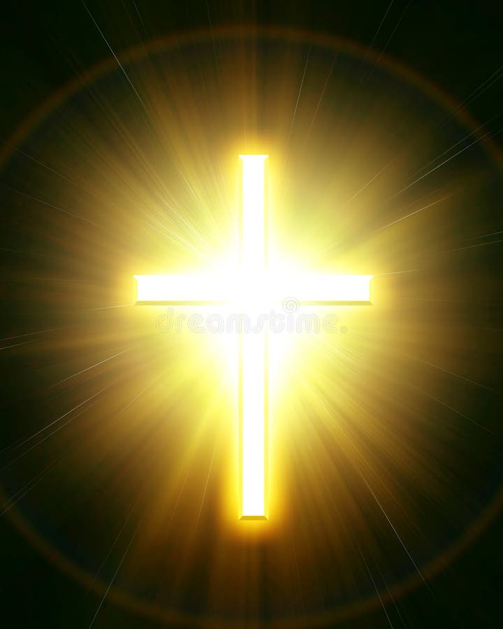 Glowing cross stock illustration. Illustration of scenario - 12184532