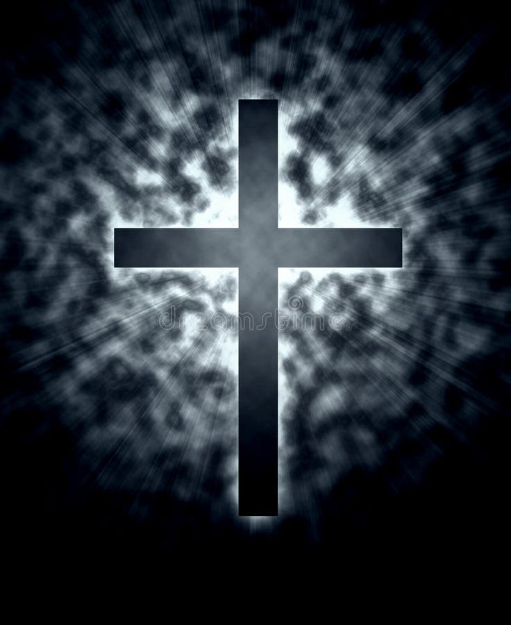 Glowing cross stock illustration. Illustration of illumination - 107133200