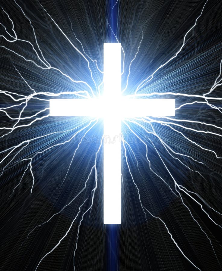Glowing cross stock illustration. Illustration of catholic - 10927894