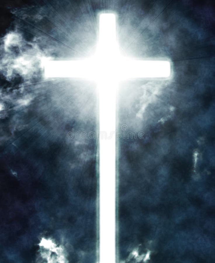 Glowing cross stock illustration. Illustration of religious - 107131811
