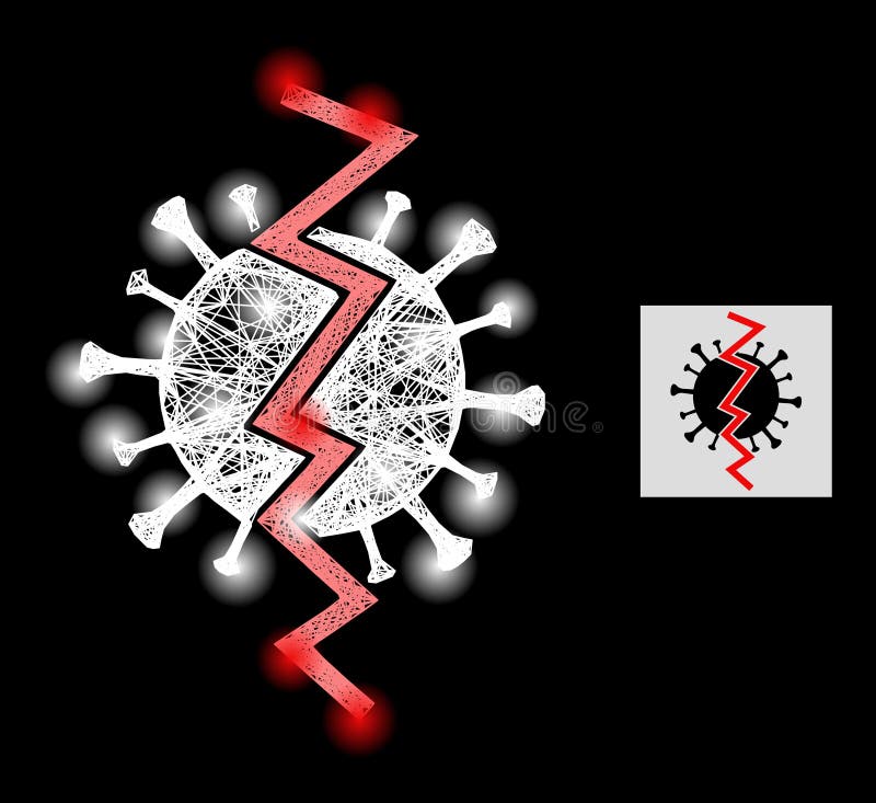 Bright Intersected Mesh Virus Break with Lightspots Stock Vector ...