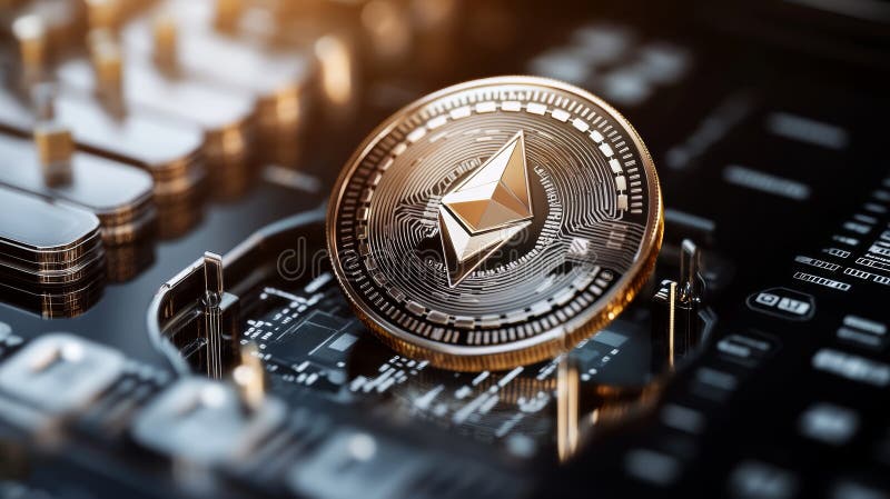 Glowing Cryptocurrency Coin Encapsulated in a High-tech Digital Vault ...