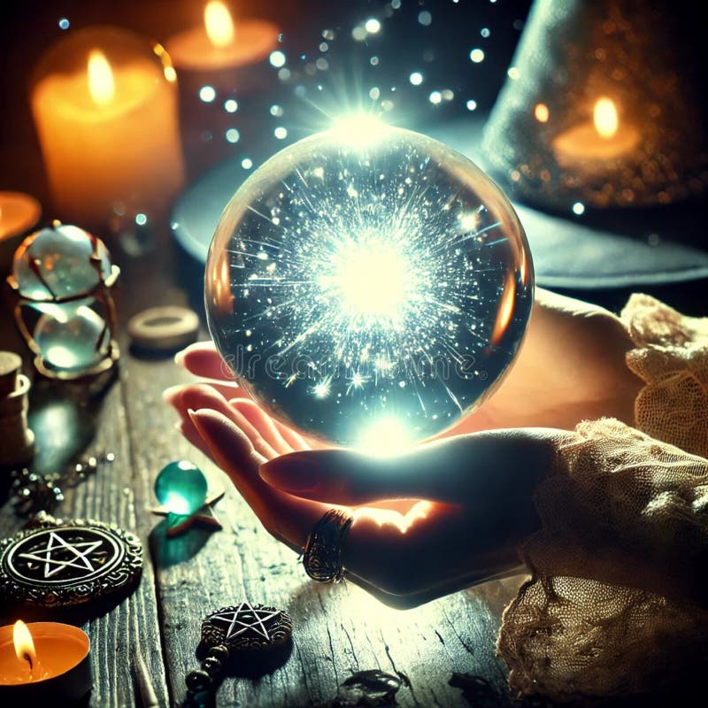 Mystical Crystal Ball Illuminated by Enchanting Light Stock ...