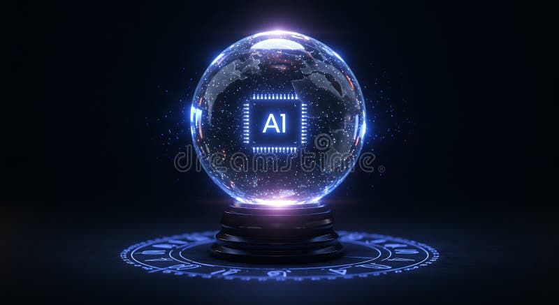 Ai Future Prediction Globe Futuristic Technology Stock Illustration ...
