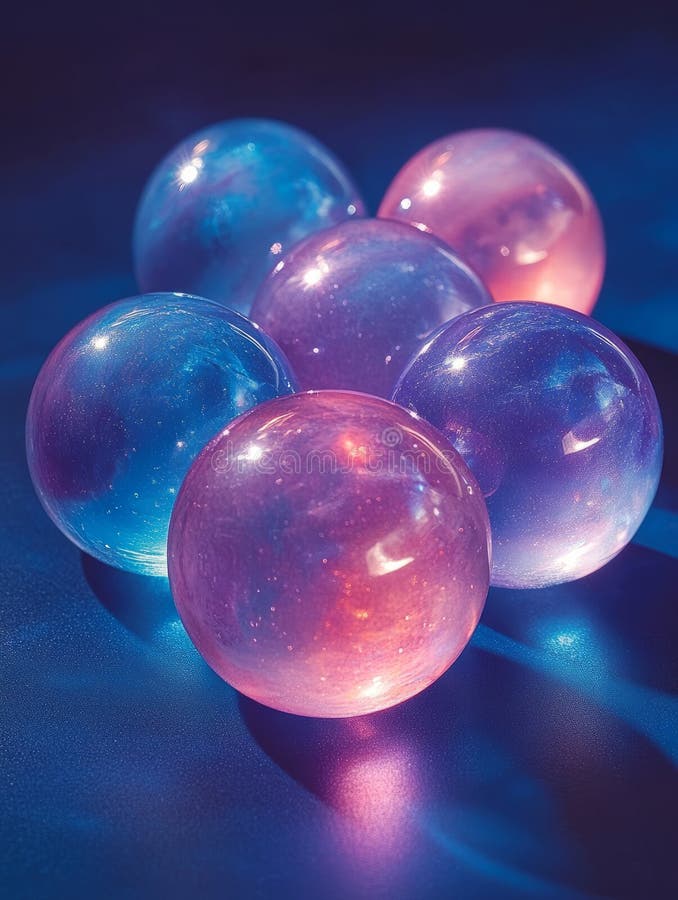 Glowing Crystal Balls Reflective Surface Stock Photos - Free & Royalty ...