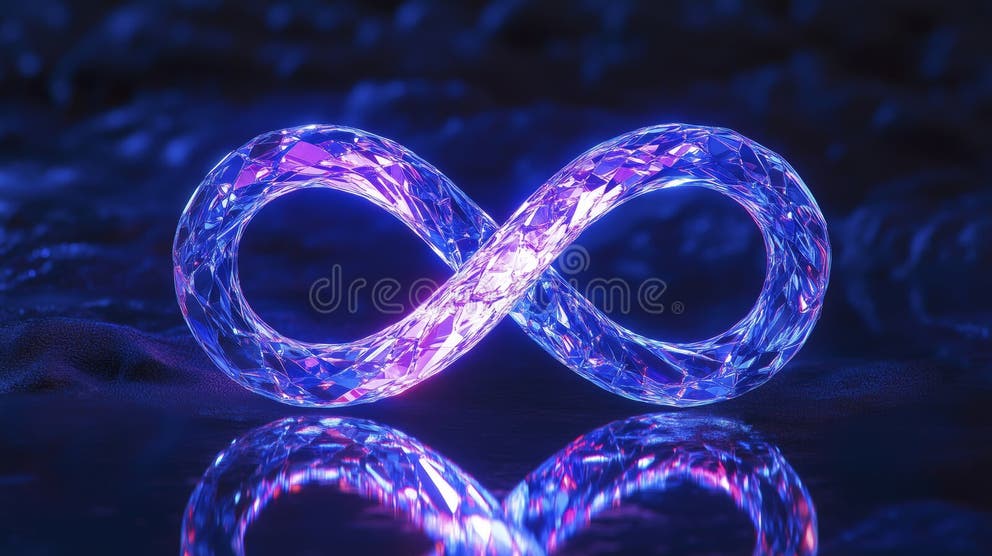 Glowing Crystal Infinity Symbol: Illuminated Representation of Eternity ...
