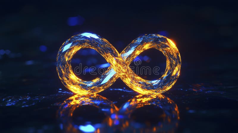Glowing Crystal Infinity Symbol: Illuminated Representation of Eternity ...